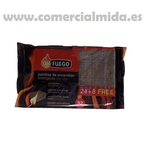 Box of 32 OK FUEGO ecological ignition tablets for fireplaces